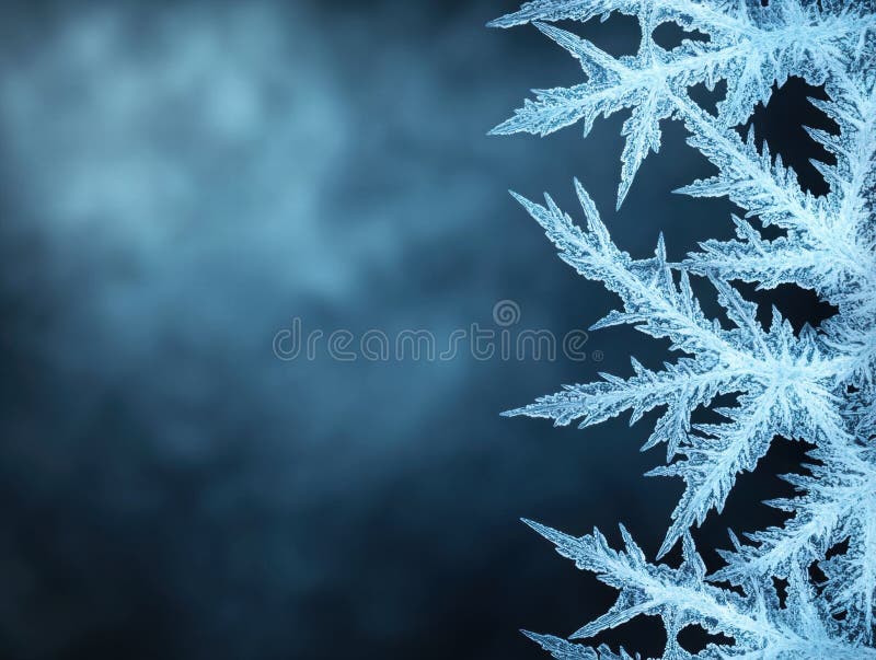 Intricate Ice Crystal Patterns on a Dark Background Stock Illustration ...
