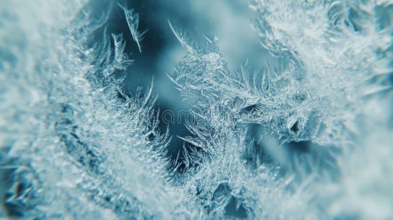 Intricate Ice Crystals Form Beautiful Winter Patterns Stock ...