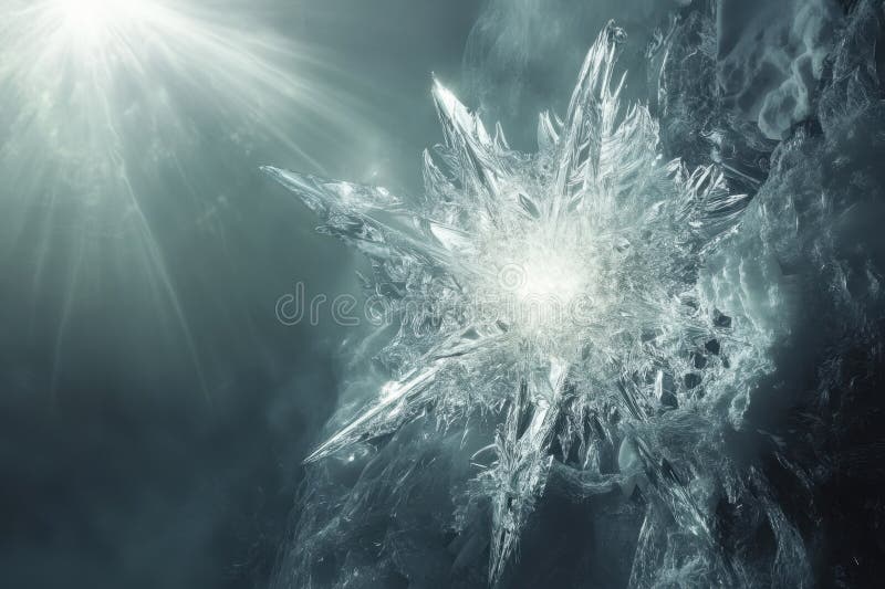 Intricate Ice Formation Sparkles Under Bright Light in a Mysterious ...