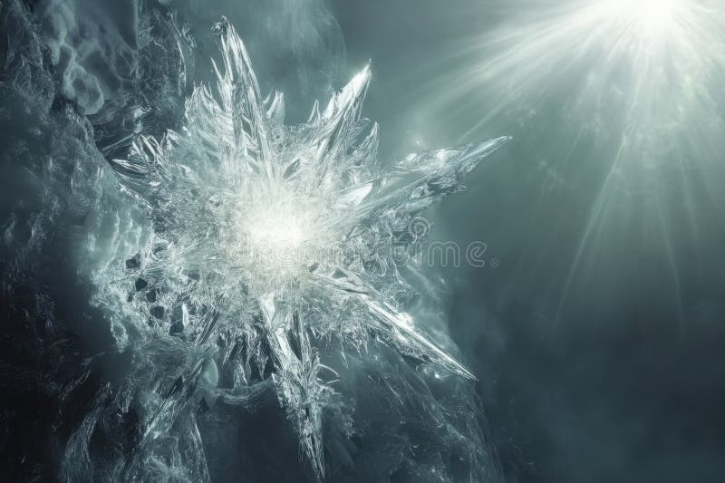 Intricate Ice Formation Sparkles Under Bright Light in a Mysterious ...