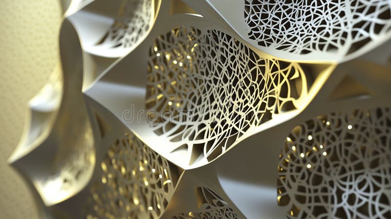 An Intricate, Illuminated Wall Design Featuring Organic Patterns and ...