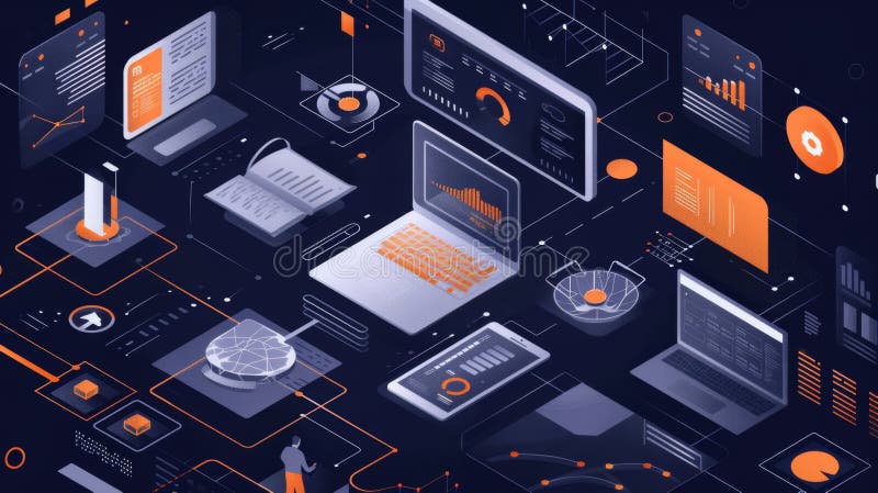 Advanced Digital Analytics and AI Integration Generative AI Stock Image ...