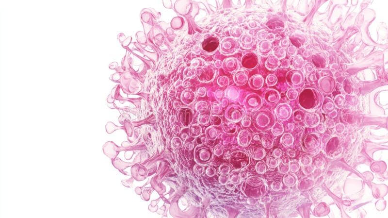 Intricate Illustration of a Pink Human Cell Revealing the Marvels of ...