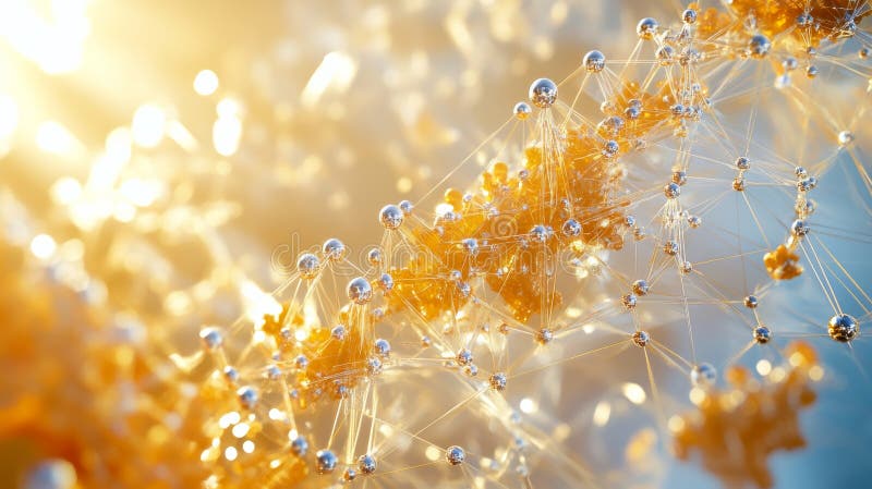 Intricate Illustration of a Molecule Absorbing Solar Energy for ...