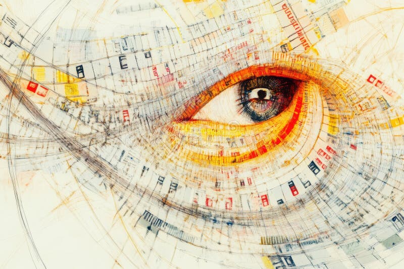 Unique Artistic Depiction Blending Human Eye with Abstract Lines and ...