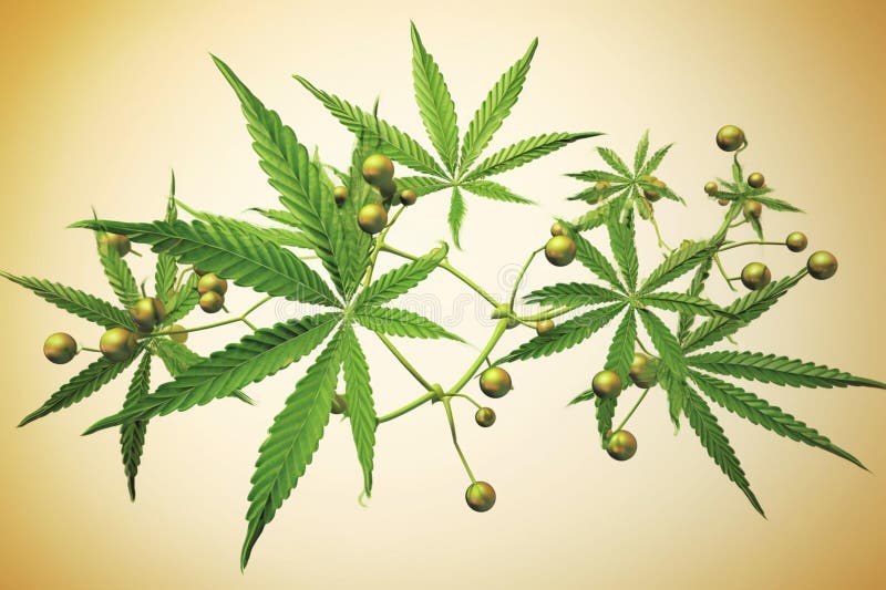 Cannabinol Molecule: Therapeutic Compound from Cannabis Stock ...