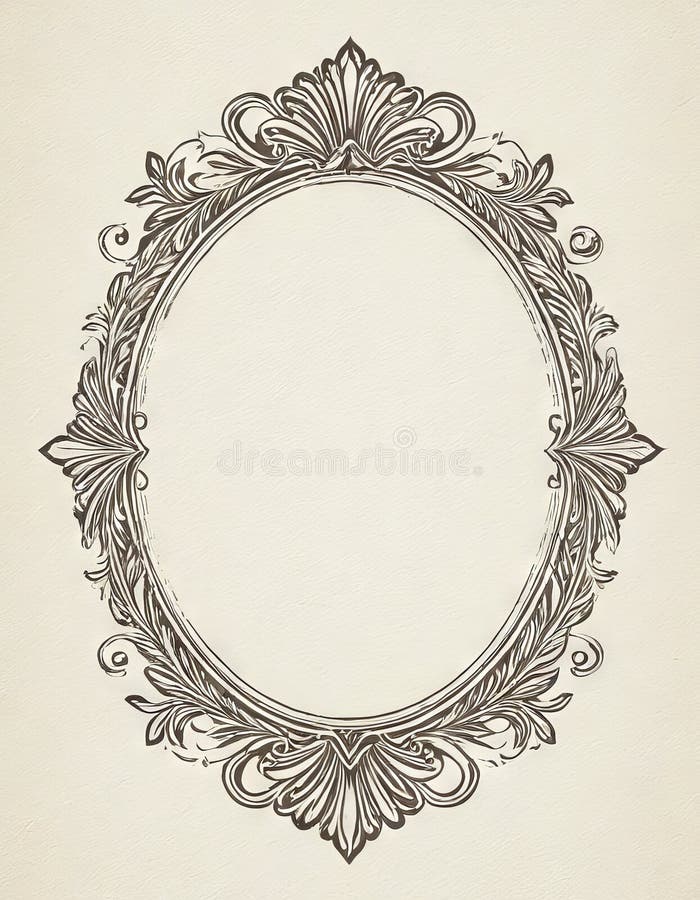 Ornate Vintage Oval Frame Illustration Stock Photo - Image of retro ...