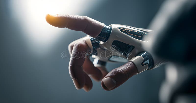 Robotic Hand Merging with Human Fingers Symbolizing Artificial ...