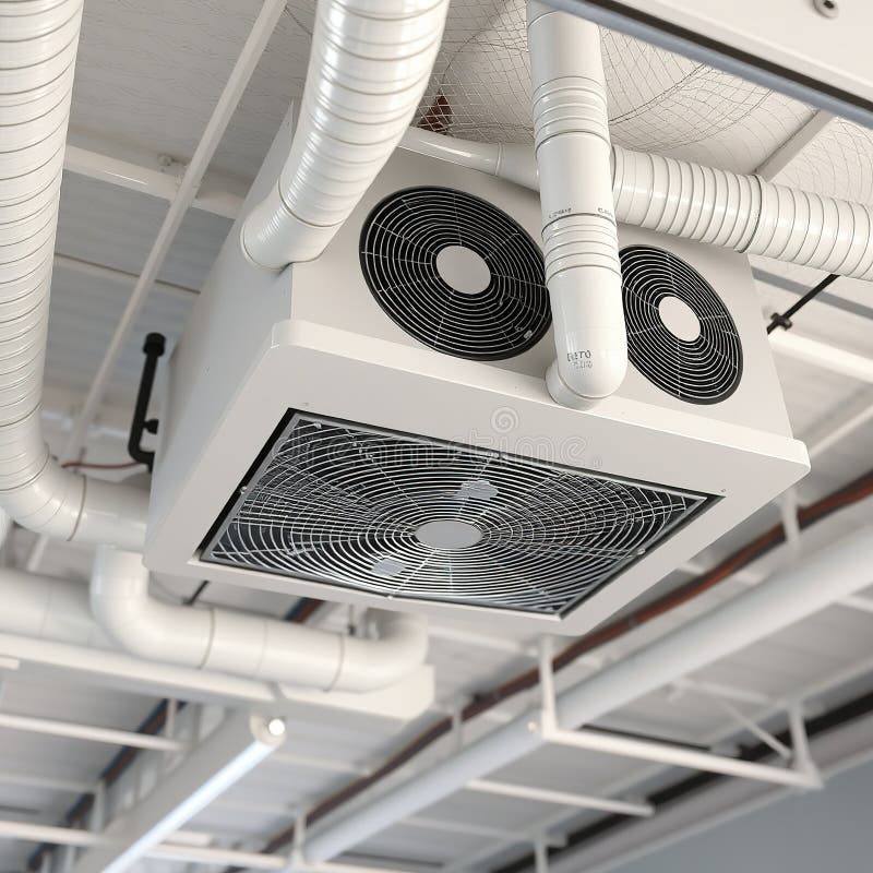 Industrial Building Ventilation System Insulated Ductwork and Chiller ...