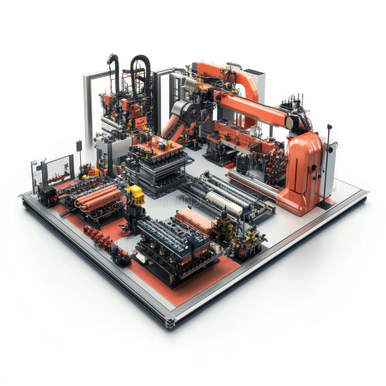 Intricate Industrial Machine Model Showcasing Complex Mechanical ...