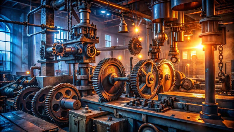 Intricate Industrial Machinery Schematics in Low Light a Deep Dive into ...