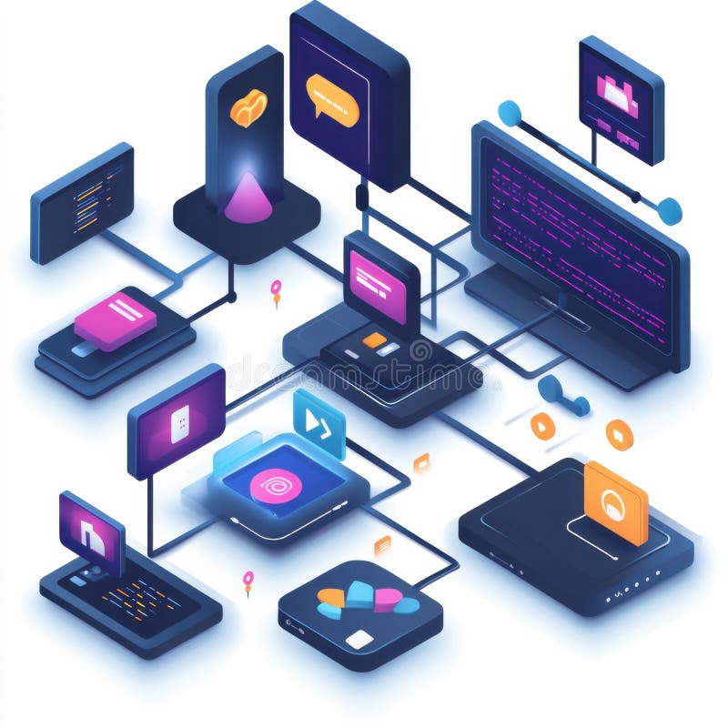 Intricate Infographic Showcasing Digital Communication Systems Stock ...