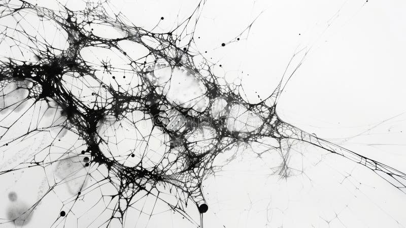 An Intricate Ink Drawing of a Weblike Structure Symbolizing the Hidden ...