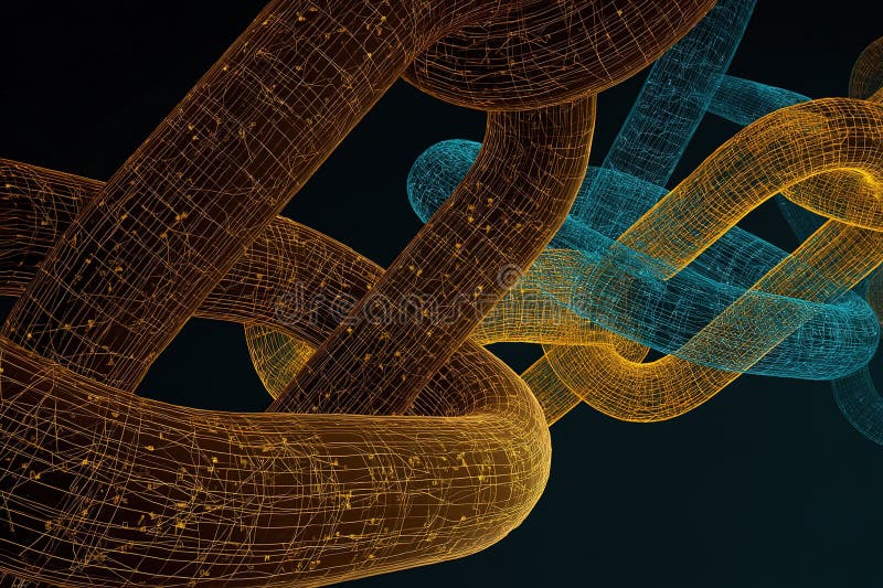 Intricate Intertwining Chains in a Digital Format Illustrating ...