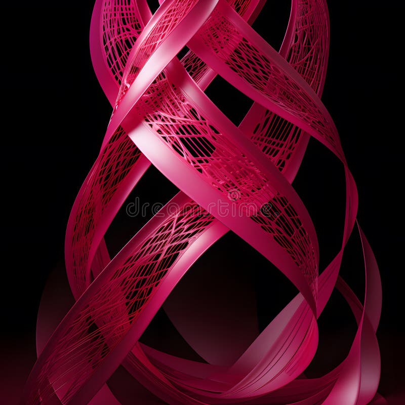 Intricate Interweaving of Pink Ribbons Stock Illustration ...