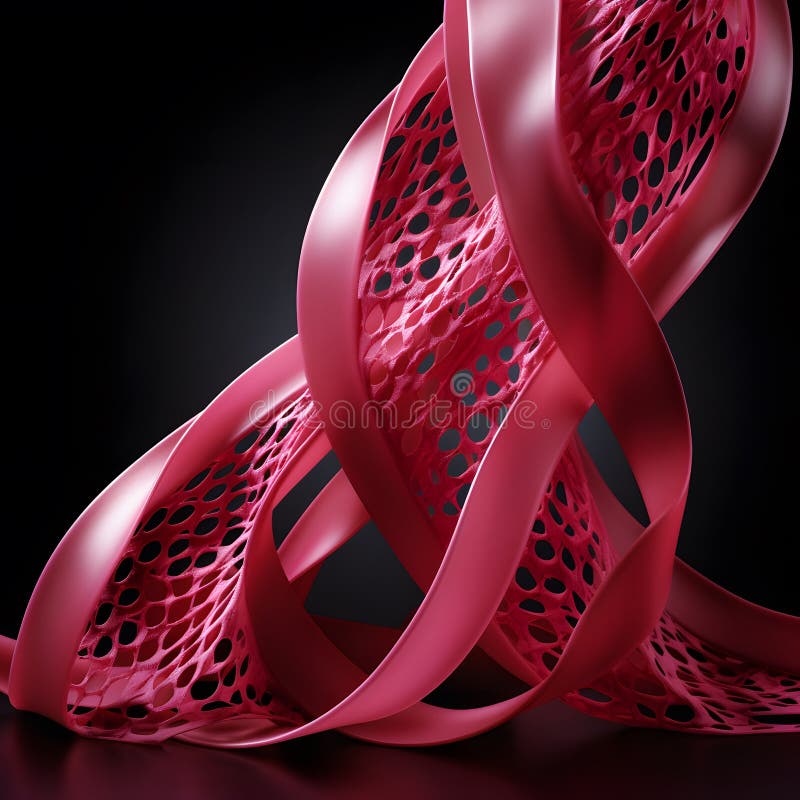 Intricate Interweaving of Pink Ribbons Stock Illustration ...