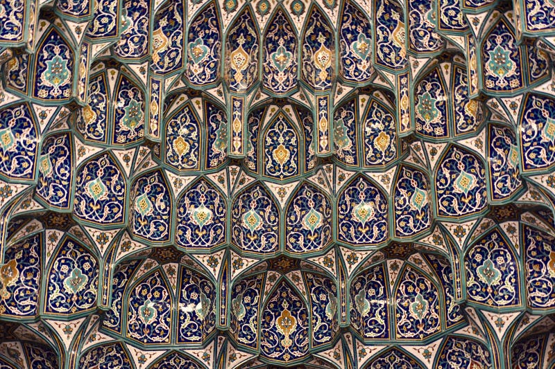 Islamic Mandala Mosque Interior Wall Decor, Muscat, Oman Stock Photo ...