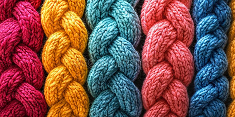 Colorful Braided Yarn Texture Background Crafts Knitting Hobbies Stock ...
