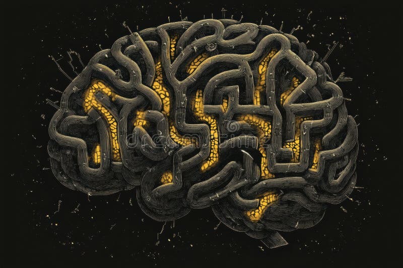 Intricate Labyrinth Design Representing a Human Brain Features Complex ...