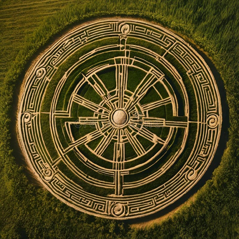 An Intricate Labyrinth Maze is Pictured on the Ground in the Middle of ...
