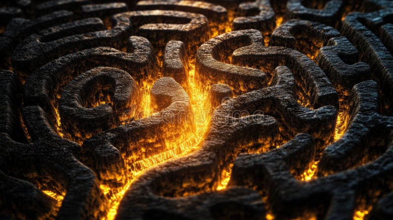 Intricate Labyrinth Structure Shaped Like a Human Brain, Featuring ...