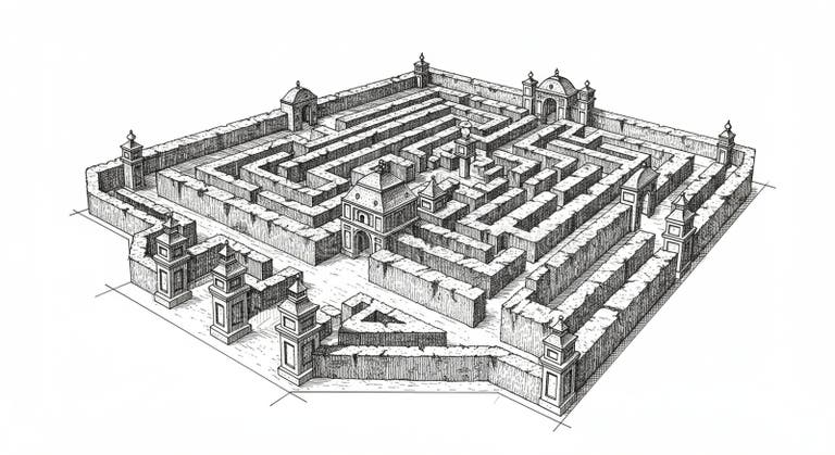 Intricate Labyrinthine Structure, Viewed from an Elevated Angle ...