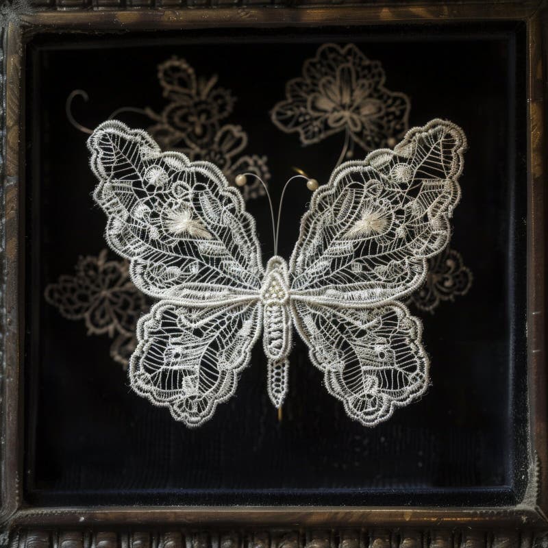 Intricate Lace Butterfly Artwork Stock Illustration - Illustration of ...