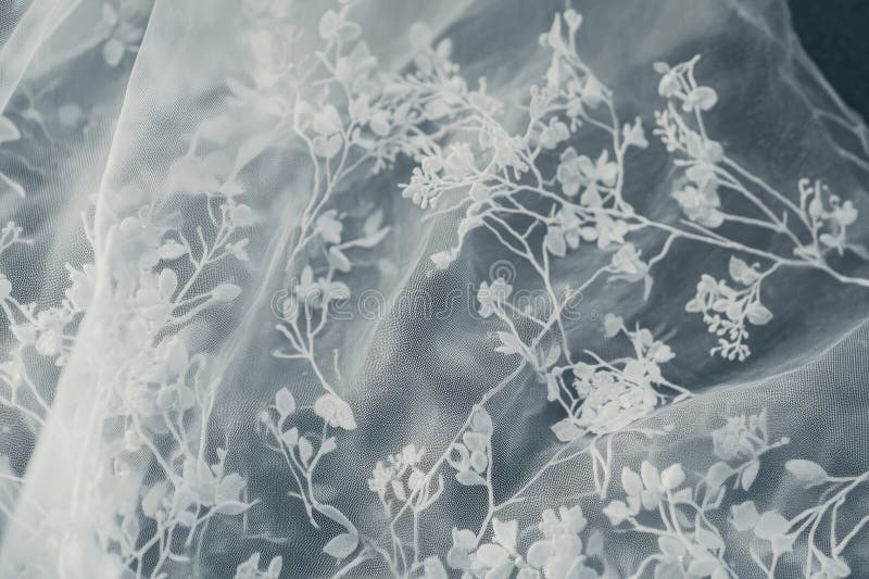 Intricate Lace Fabric Texture, Delicate Floral Patterns in Soft White ...