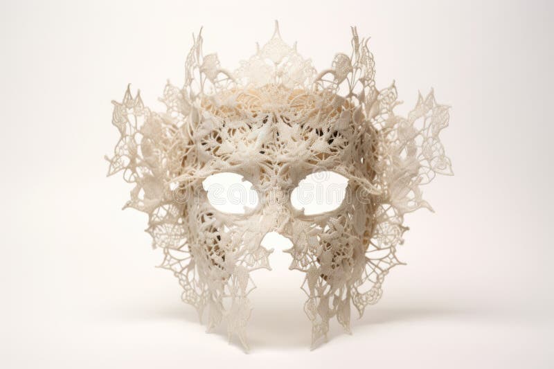 Intricate Lace Mask on a White Backdrop Stock Illustration ...