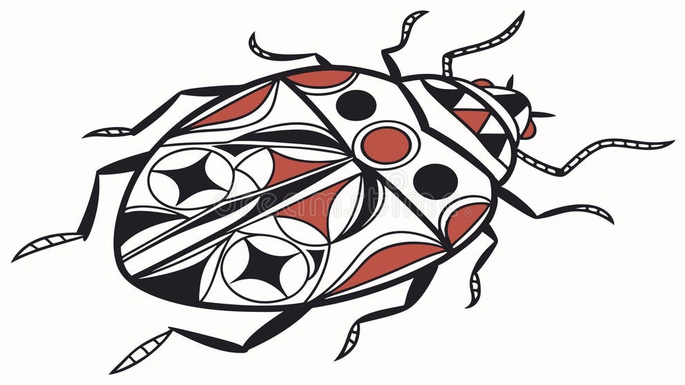 Intricate Ladybug Art, Geometric Patterns and Insect Design, Vector ...
