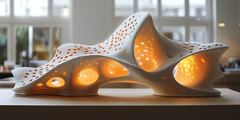Intricate Lamp Design Showcasing Fusion of Light and Structure in ...