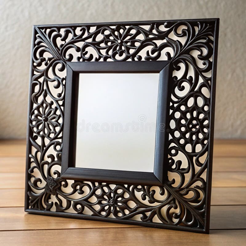 Intricate Laser Cut Metal Panel with Decorative Frame Stock ...