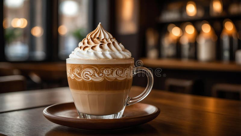 Intricate Latte Art Whale Design on a Creamy Ai Generated Stock ...