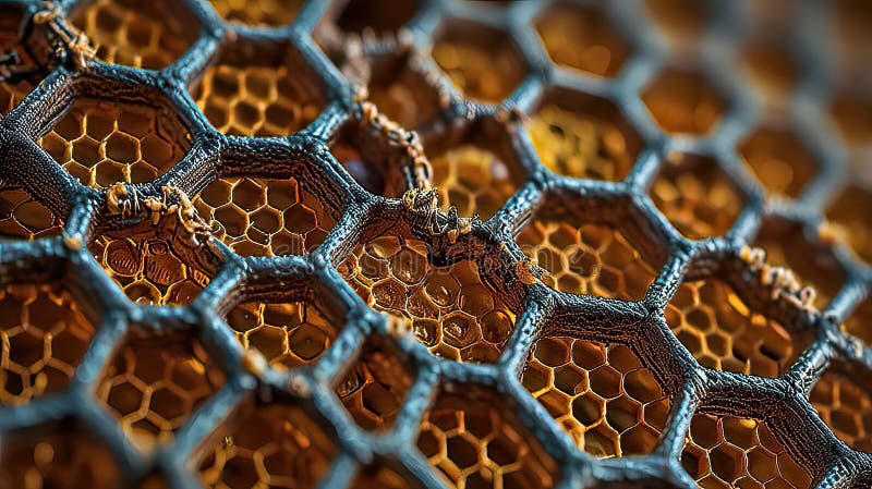 Intricate Lattice Pattern of Honeycomb Structure Stock Illustration ...