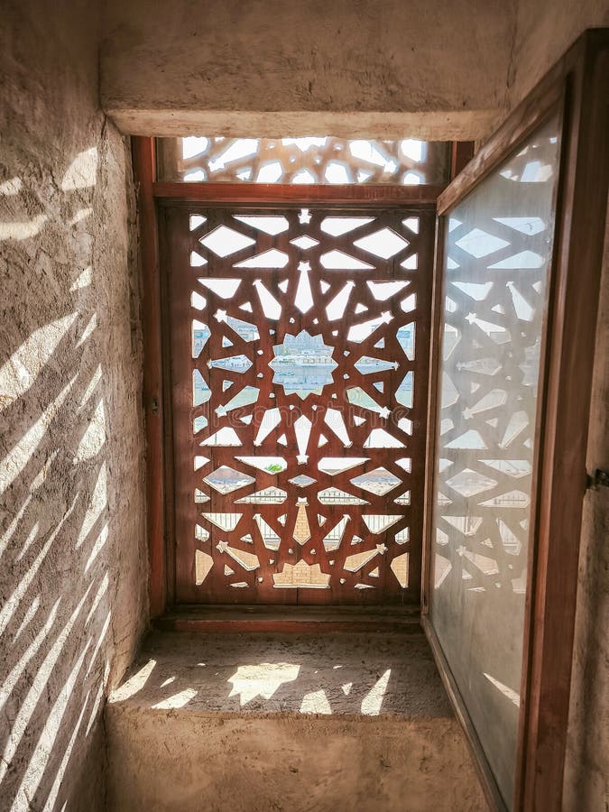 Intricate Lattice Window with Geometric Patterns Stock Photo - Image of ...