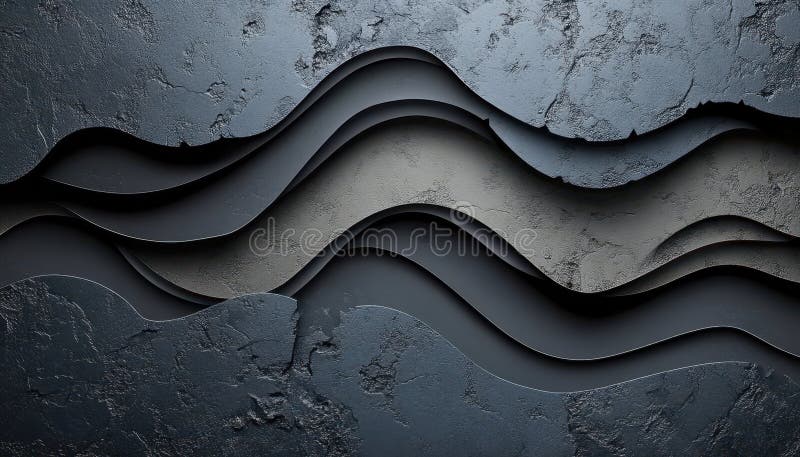 Intricate Layers of Dark Azure and Cobalt Blue Waves Against a Textured ...