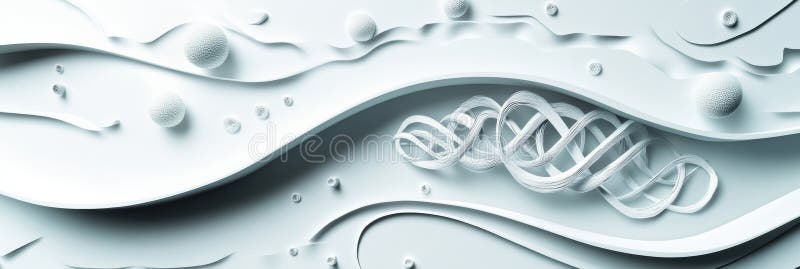 Futuristic Paper Cut Background Featuring Molecular Structures and DNA ...