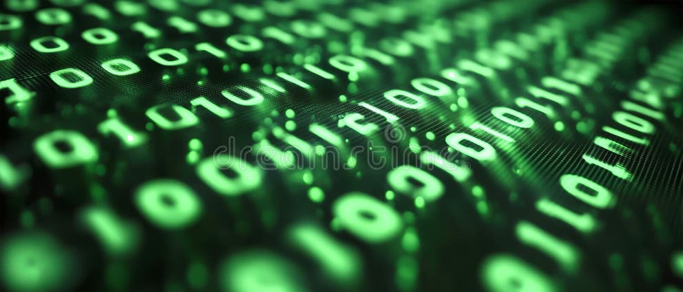 Intricate Layers of Green Binary Code Creating a Modern Digital ...