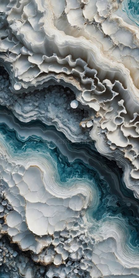 An Abstract Artwork Showcases a Complex Geological Formation of White ...