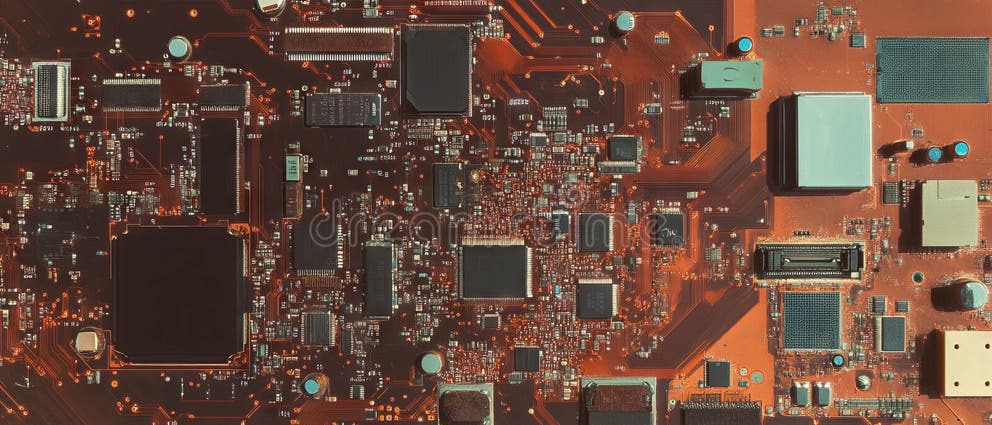 Intricate Layout of Computer Circuits and Microchips Showcasing ...