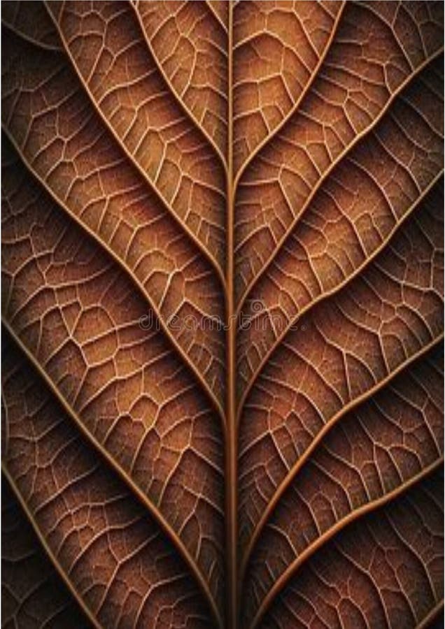 Intricate Leaf Texture in Brown Exquisite Leaf Veins Stock Illustration ...