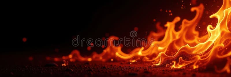 Intricate, Leaping Flames with Deep Orange Hues Isolated on Black ...