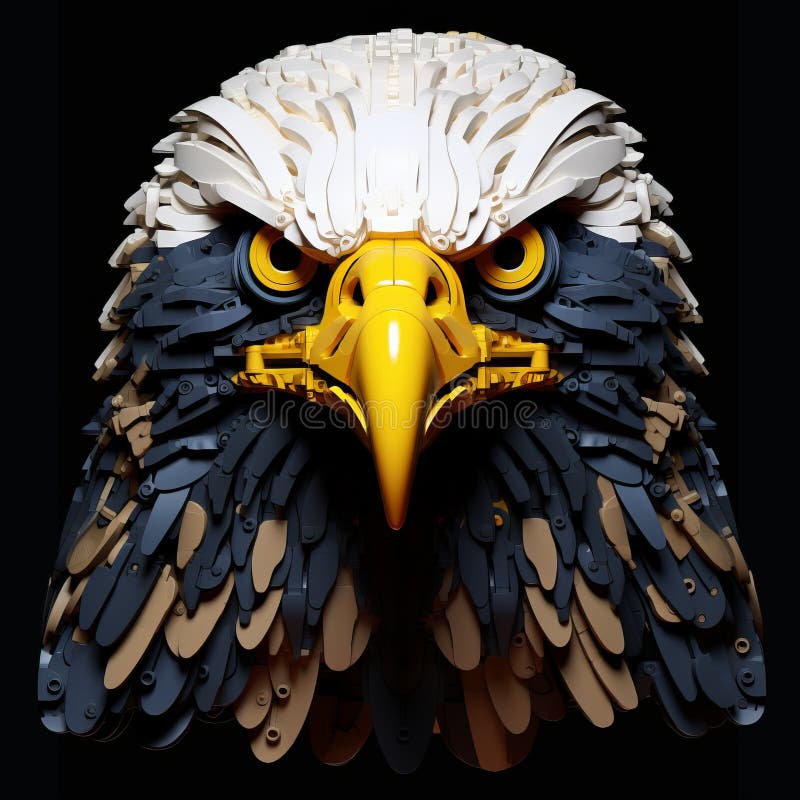 Intricate Lego Eagle Head Design with Hyperrealistic Tonalist Style ...