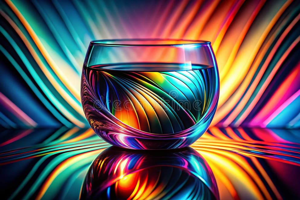 Intricate Light Dispersion through Refractive Glass a Stunning 3D ...