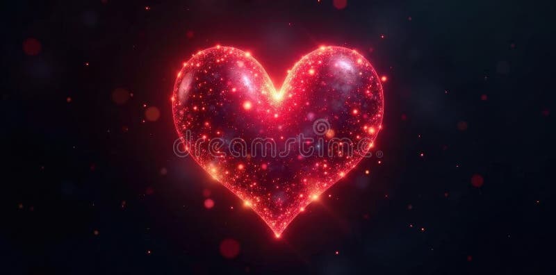 Intricate Light Heart, Sparkling, Black Backdrop, Beauty, Bright, Hope ...