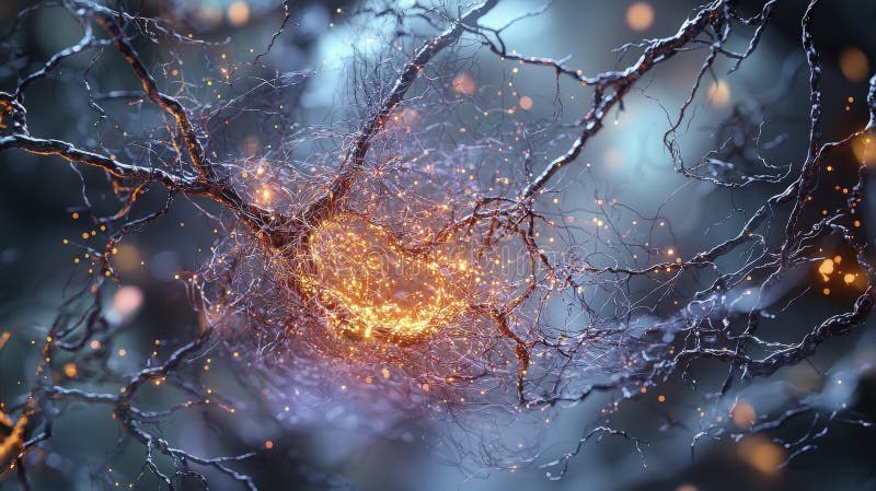 Intricate Light Pathways Representing Complex Neural Networks Digital ...