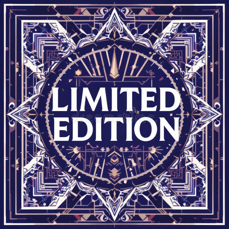 Intricate Limited Edition Text in Ornate Frame on Dark Background Stock ...