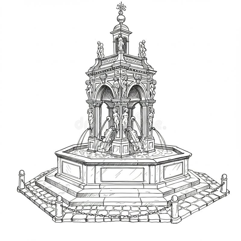 Line Drawing Fountain Water Stock Illustrations – 971 Line Drawing ...