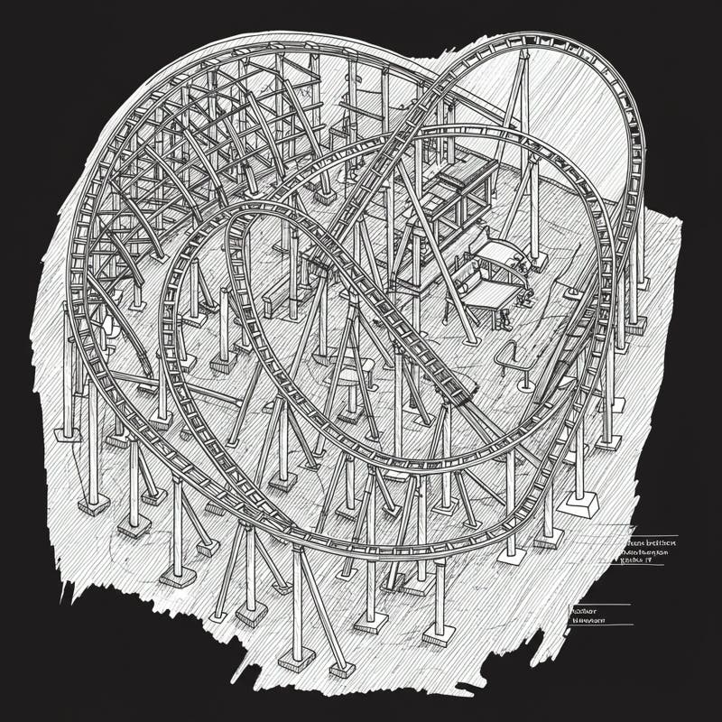 Roller Coaster Line Drawing Stock Illustrations – 529 Roller Coaster ...