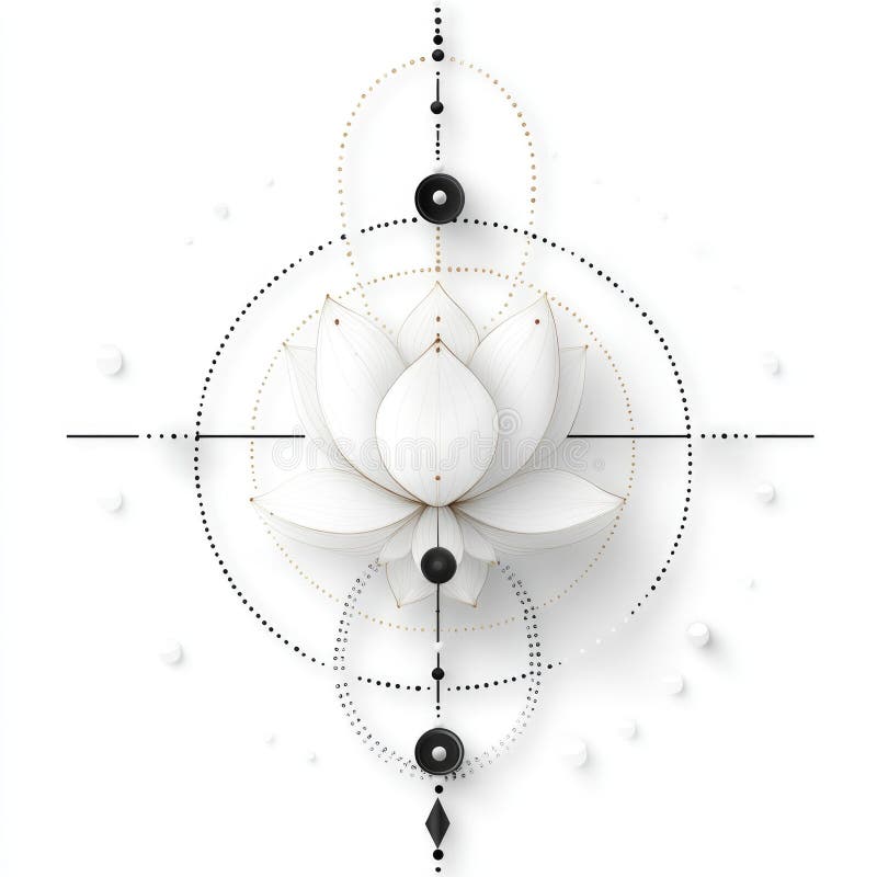 Intricate Lotus Design Featuring Soft Curves and Symmetric Elements ...